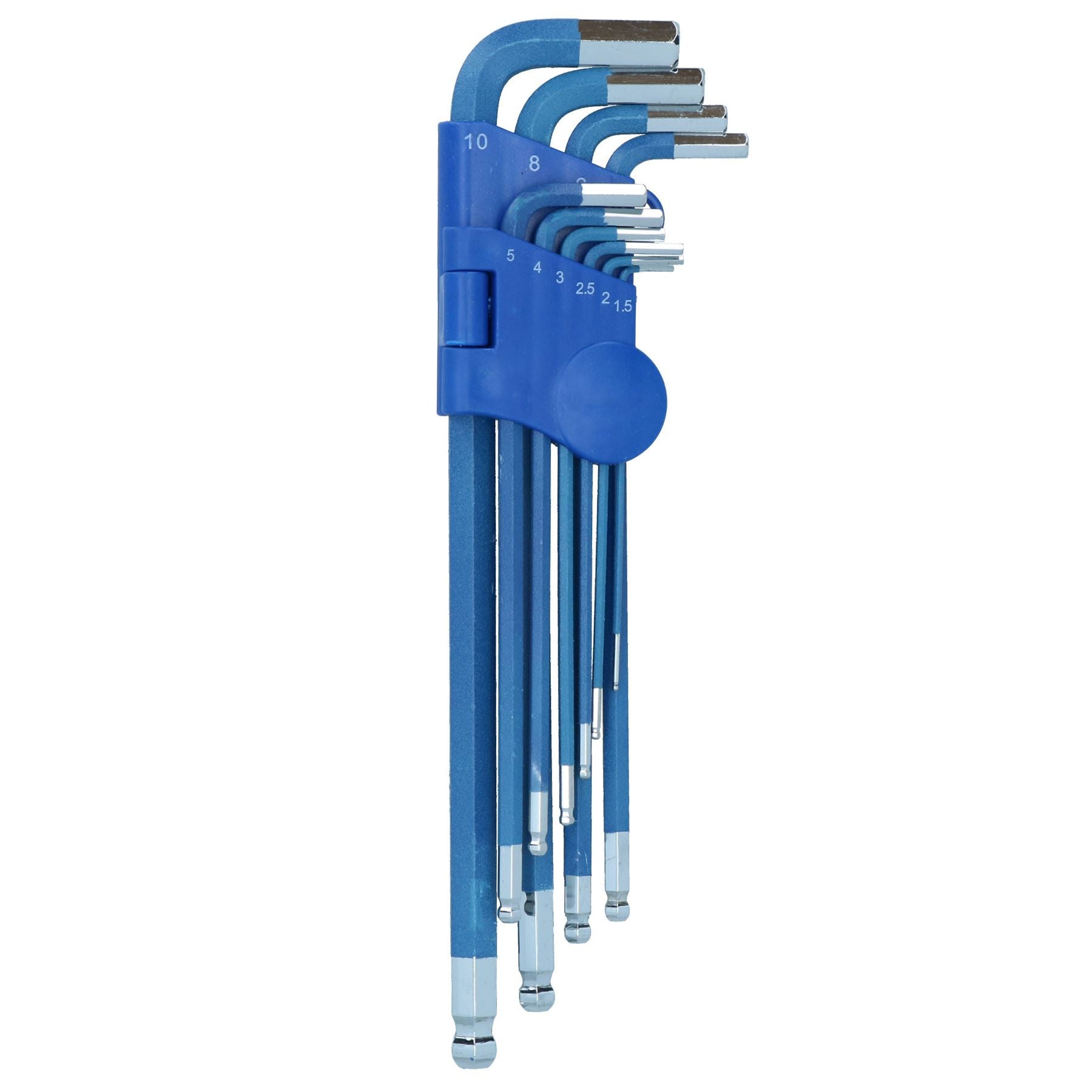 10pc Extra Long Coloured Allen Hex Ball Ended Keys Set With Holder 1.5 ...