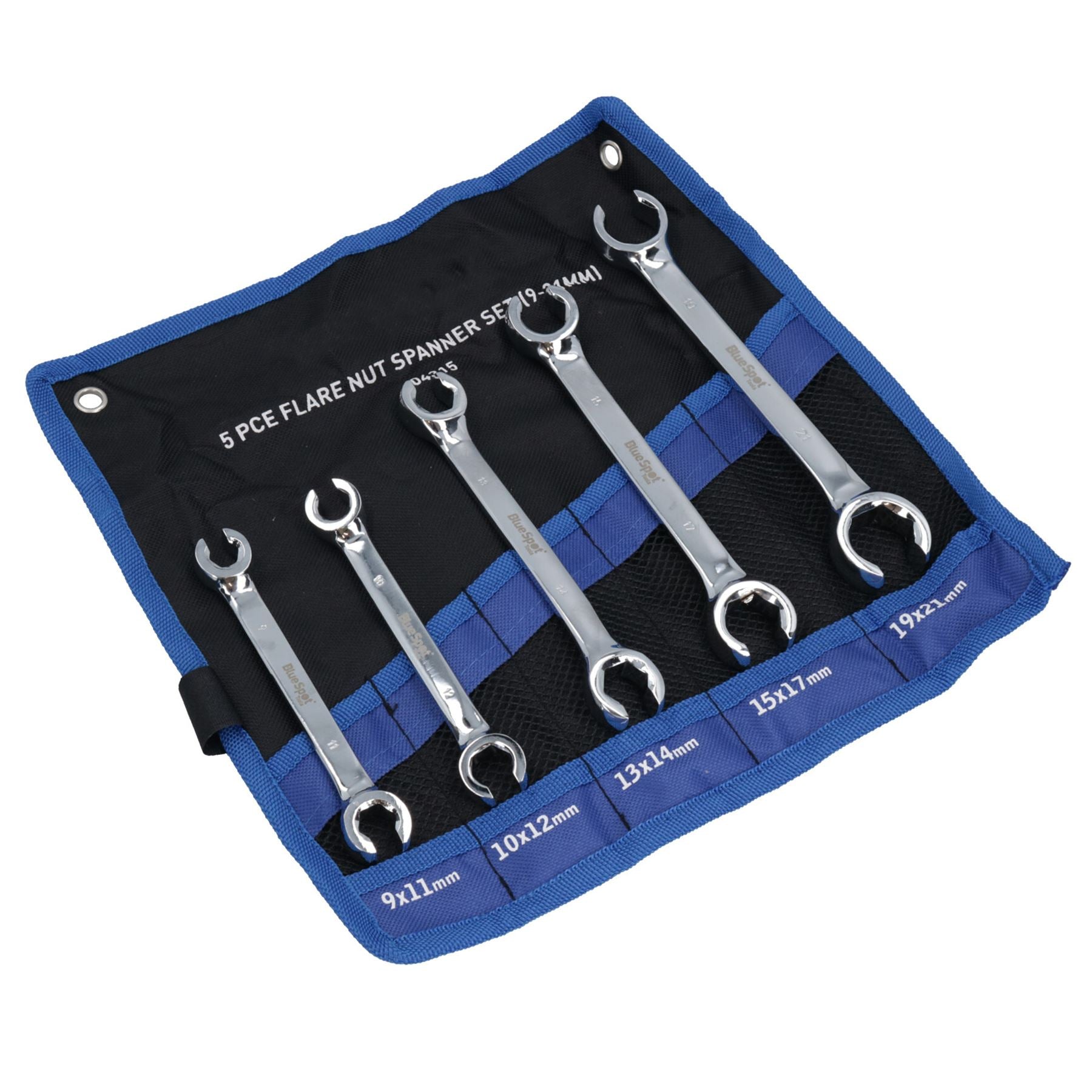 Metric Flare Nut Brake Gas Fuel Pipe Spanner Wrench 9mm – 21mm 5pc Set ...