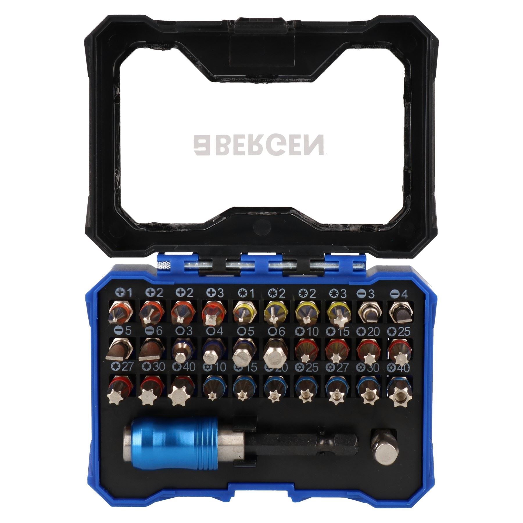 Philips Pozi Hex Torx Tamper Slotted Colour Coded Bit Set 32pc Plus Ad ...