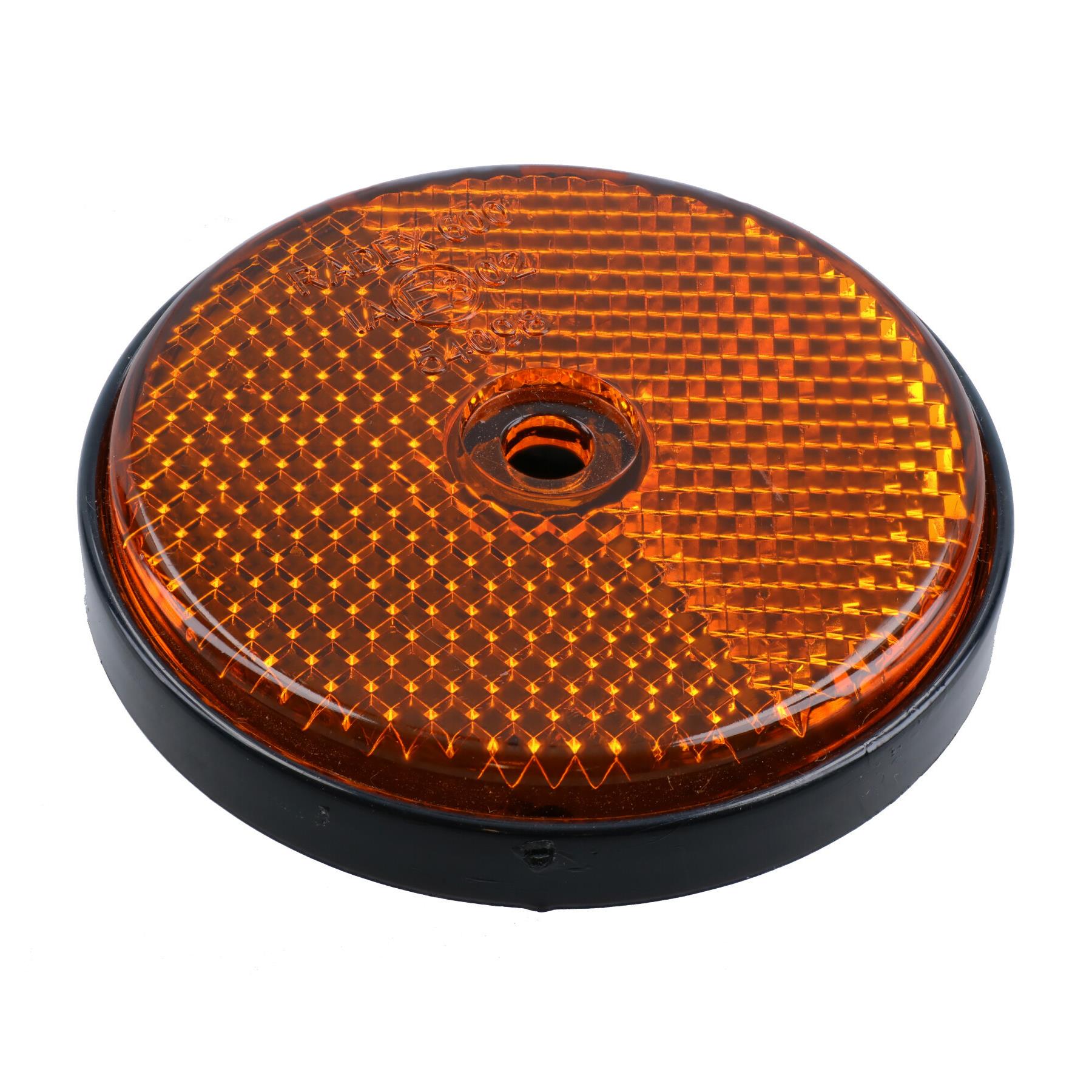 Orange Amber Round Circular Reflectors for Driveway Gate Fence Post Tr ...