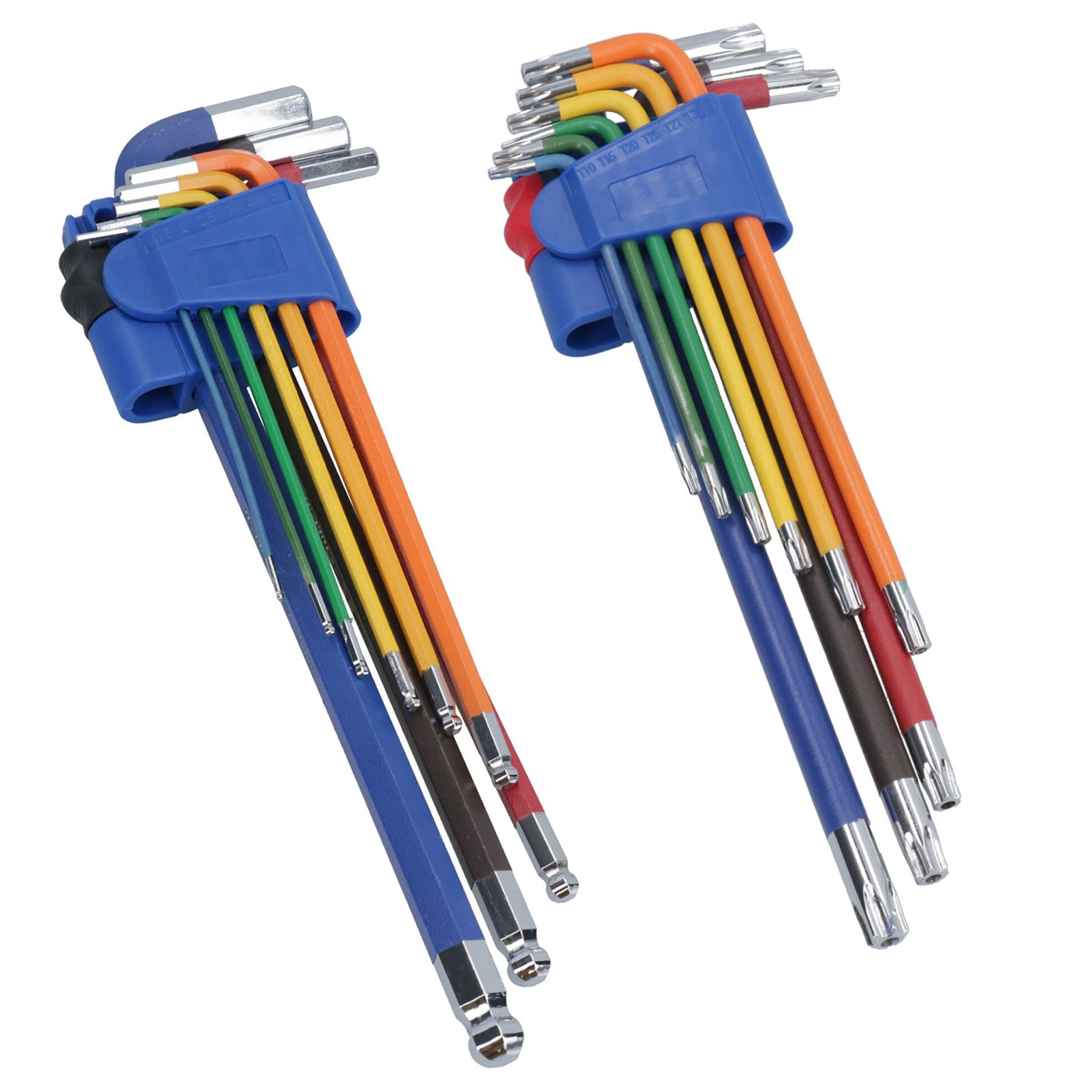 18pc Extra-Long MM Allen Hex Ball Ended + Torx Star Keys 1.5 - 10mm T1 ...