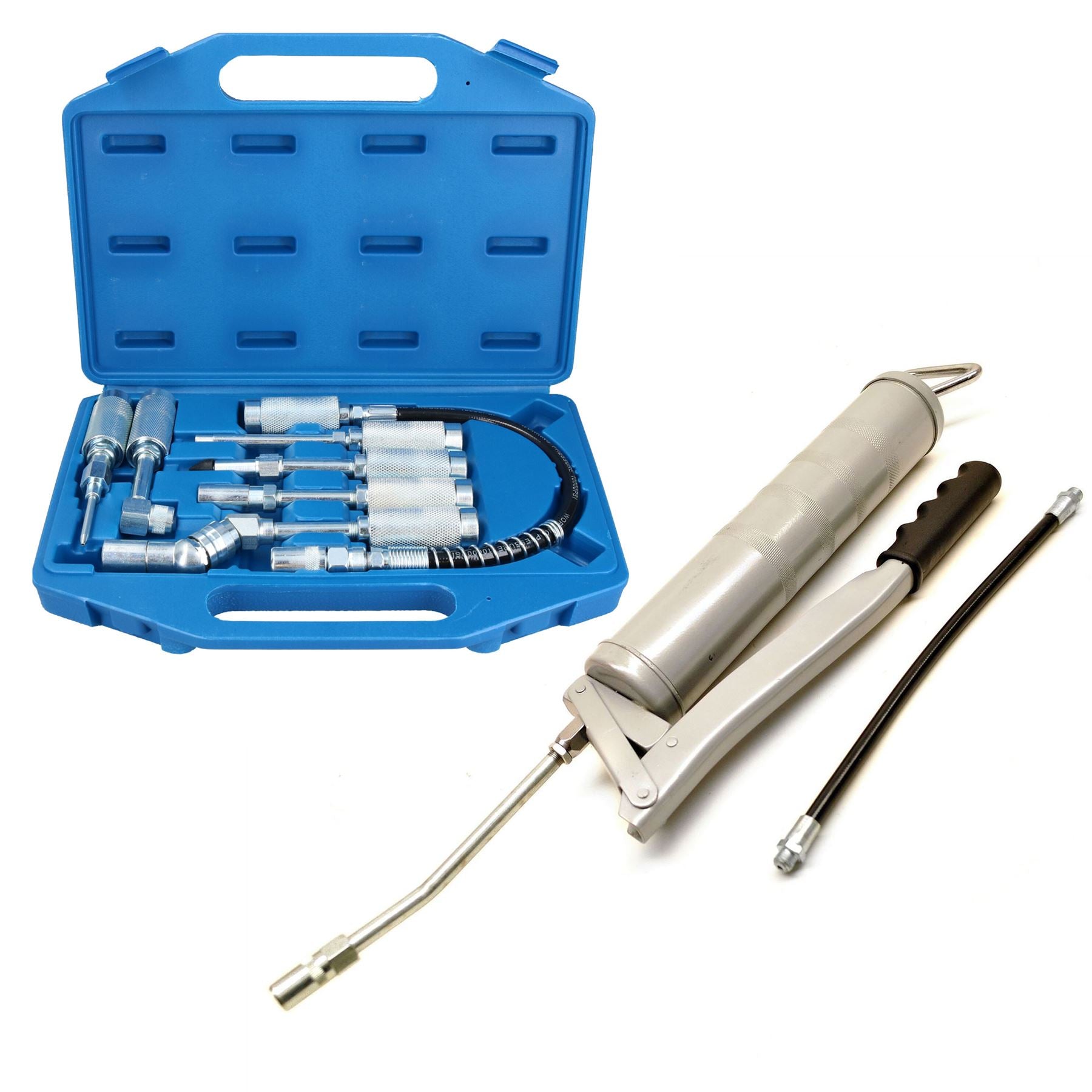 15oz manual Grease Gun Lever Action With 7pc Adapter Lube Accessories ...