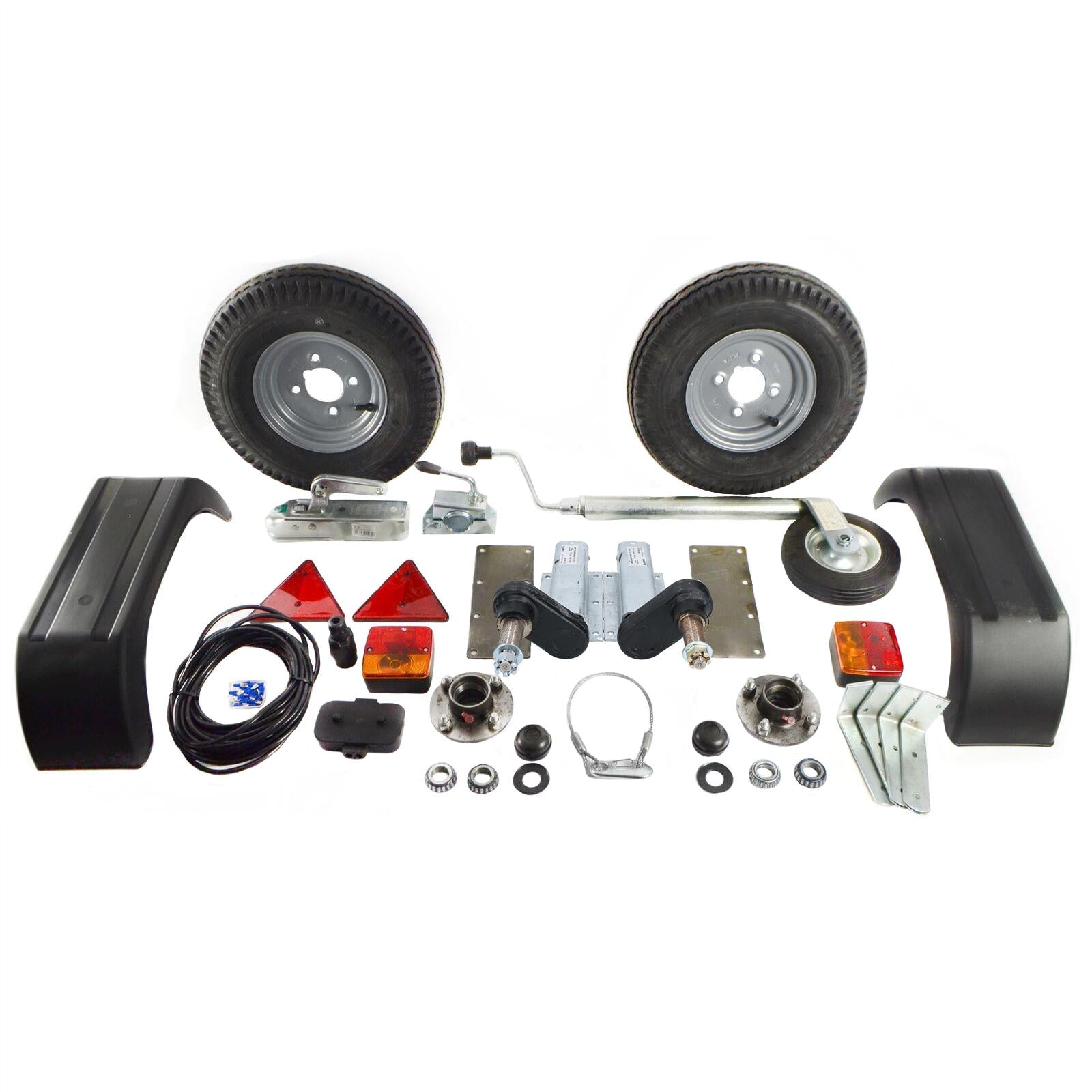 500Kg Trailer Kit Suspension Units Hitch Lights Mudguards Towing 5m Ca ...