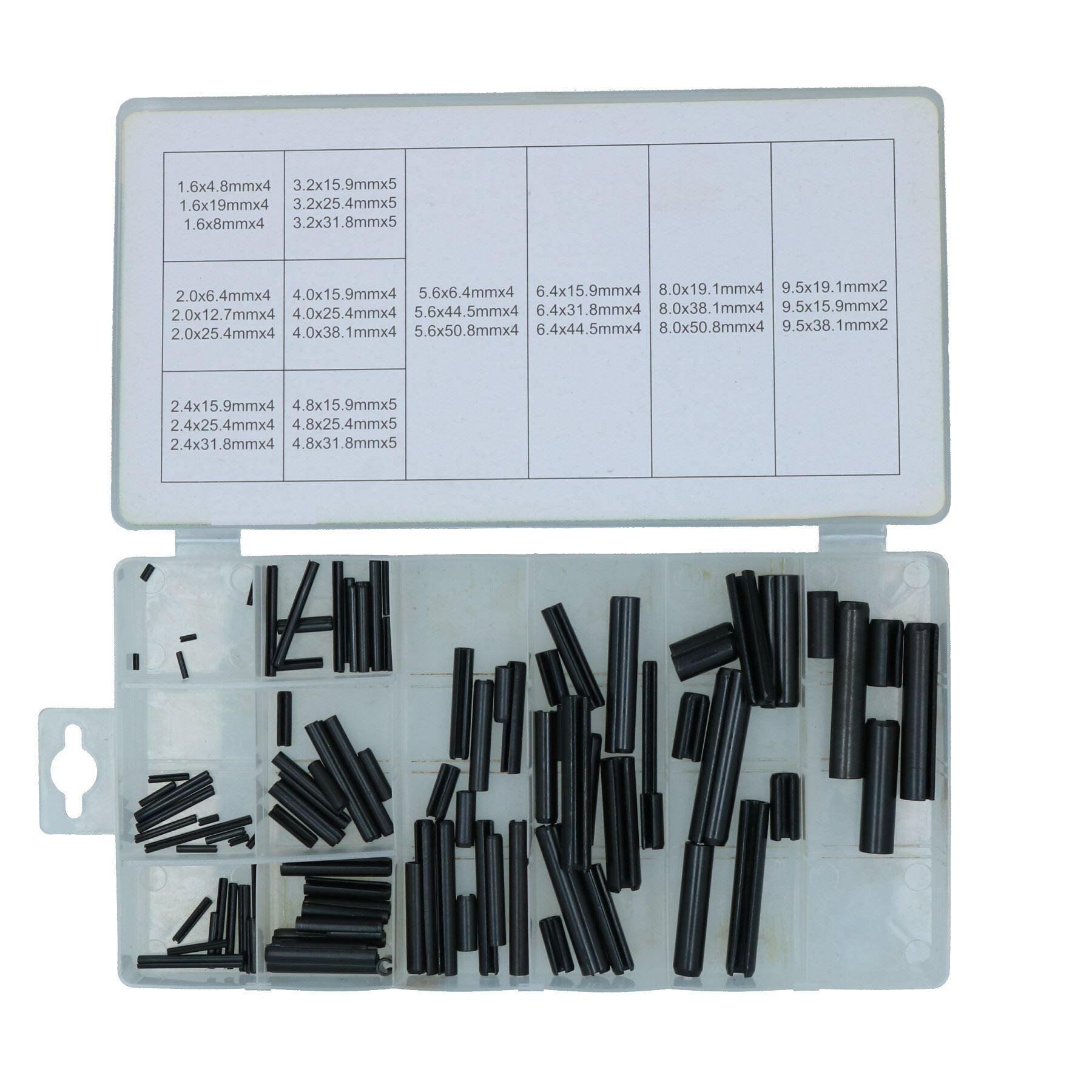 Roll Pin Assortment Set Pins Spring Tension 1.6mm – 9.5mm 15 Sizes 120 ...
