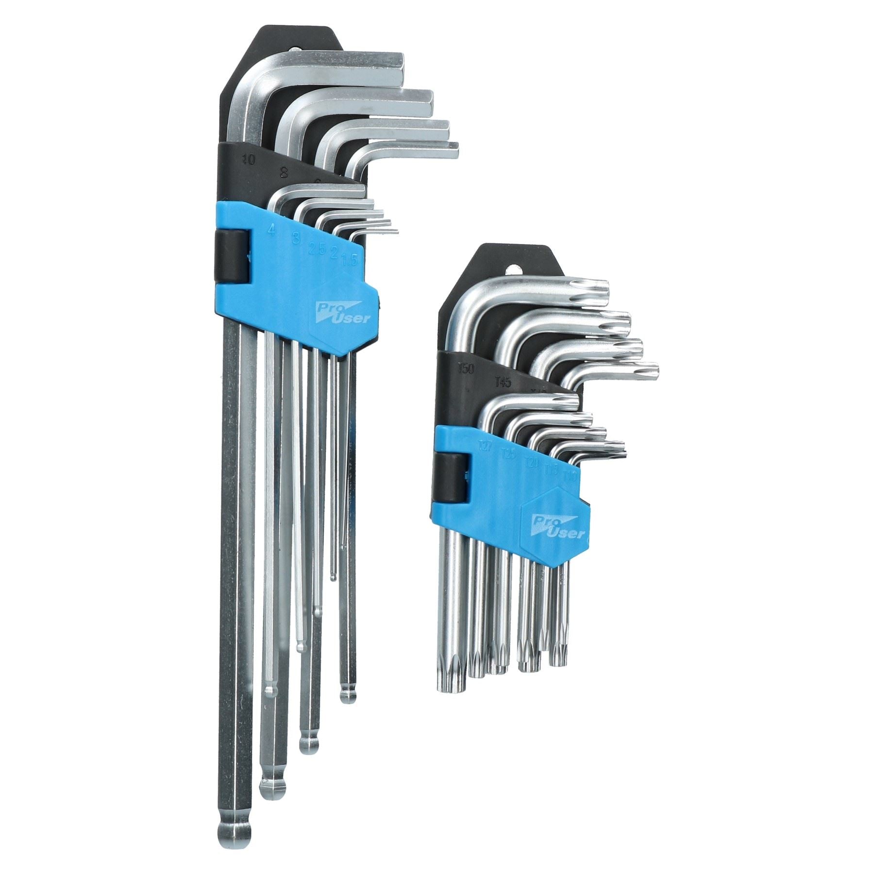 Long Allen Hex Key 1.5mm - 10mm and Short Torx Tamper Key T10 - T50 18 ...