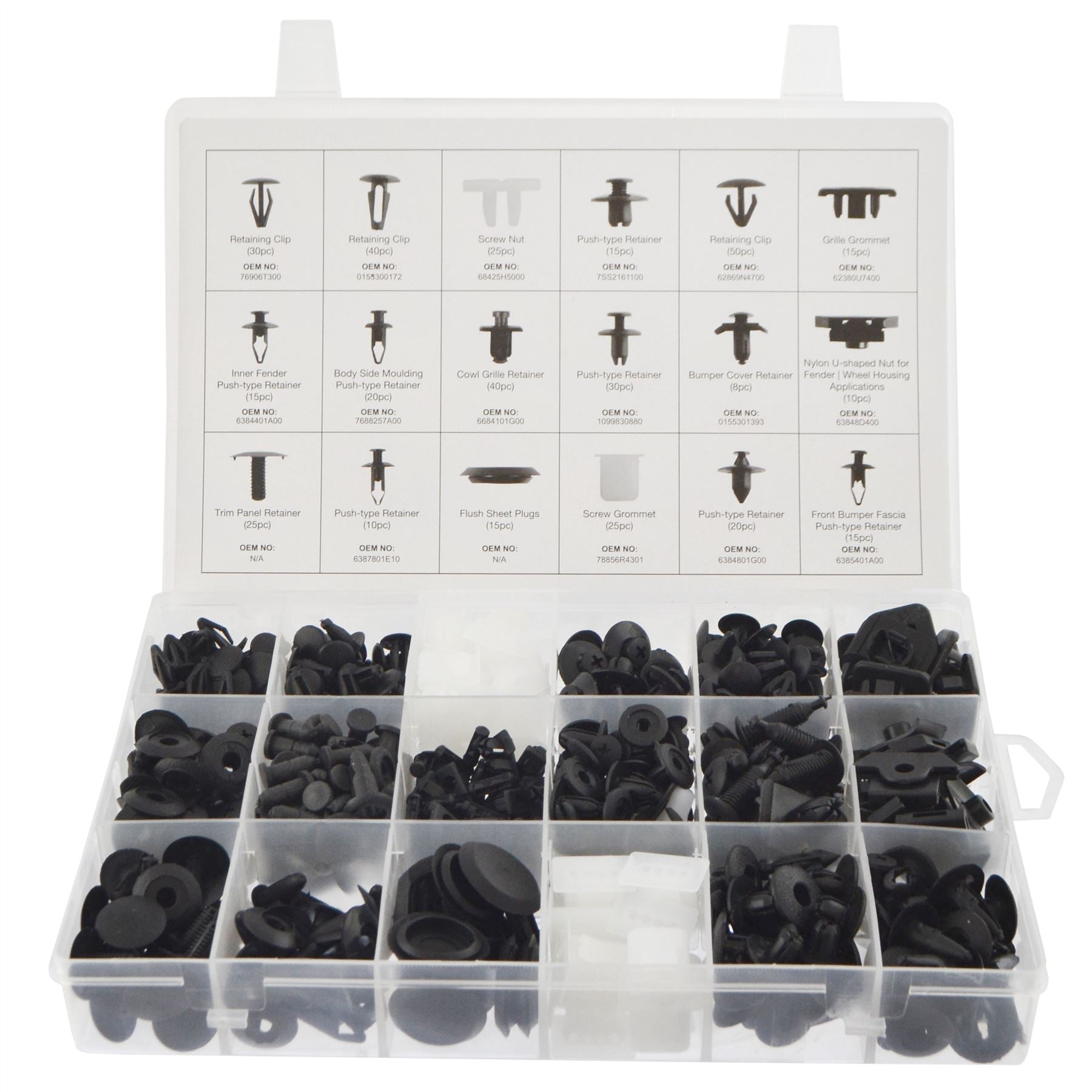 Clip Assortment Set Retaining Retainer Grommet Clips Fixings 408pc For ...