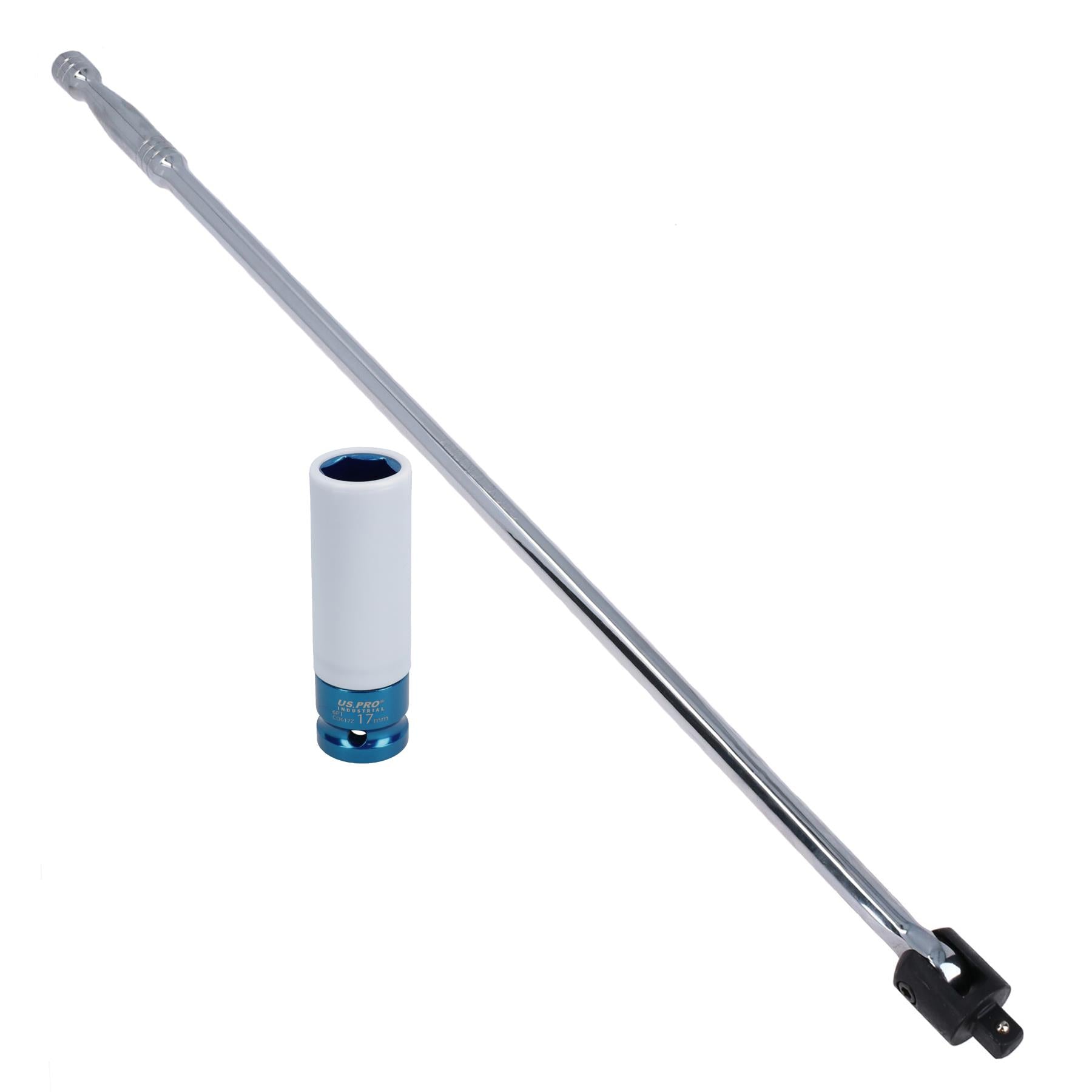 1/2in. Drive 30” Breaker Power Bar with Deep Metric Alloy Wheel Nut So ...